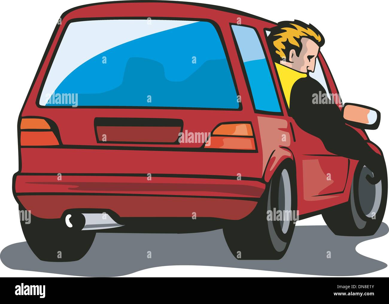 Car wagon back Stock Vector Images - Alamy
