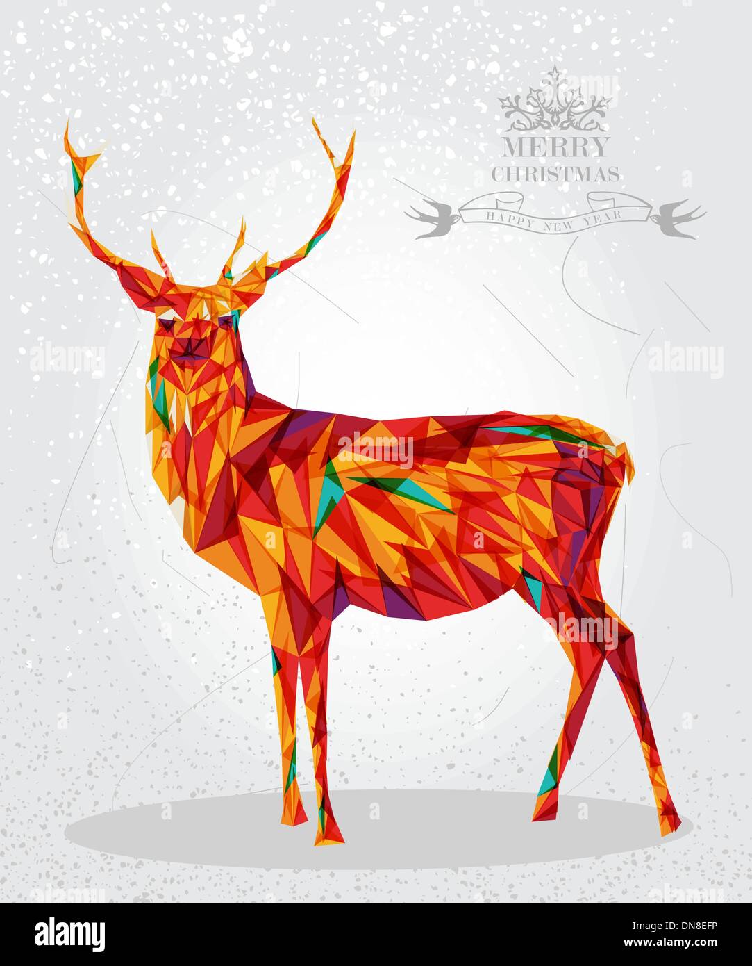 Merry Christmas colorful reindeer shape illustration Stock Vector Image ...