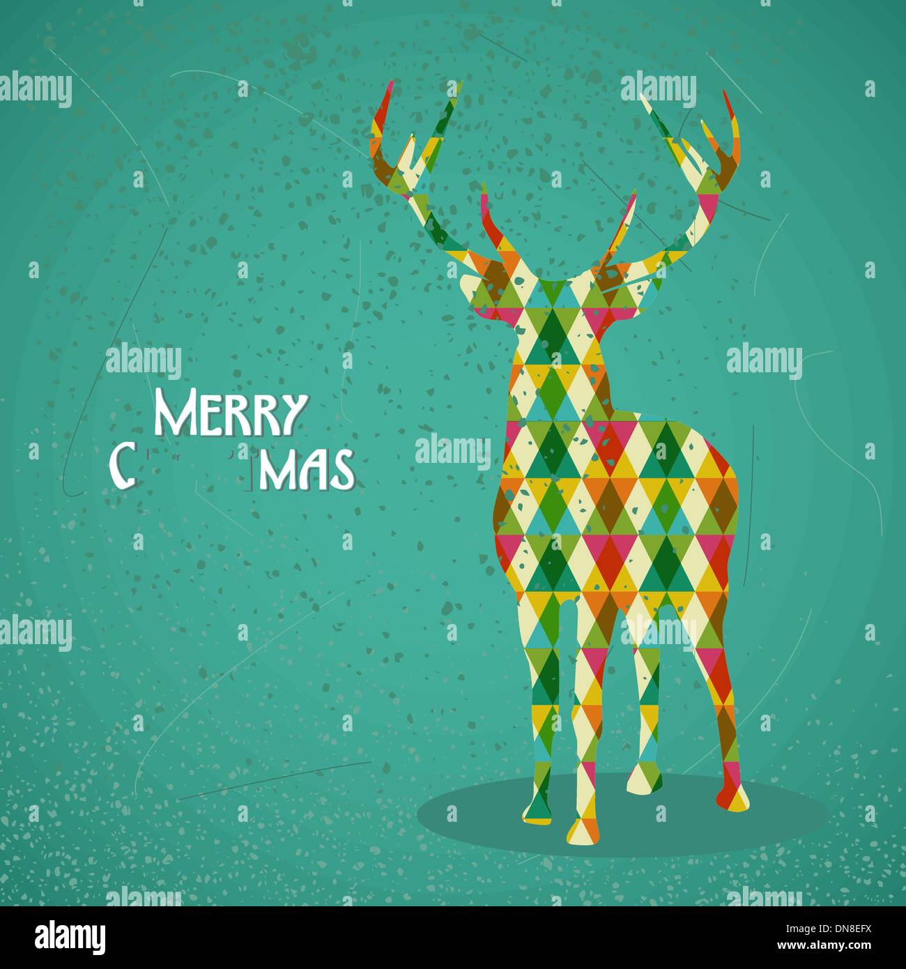 Merry Christmas colorful reindeer shape illustration Stock Vector Image ...