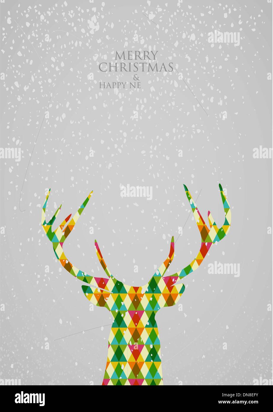 Merry Christmas colorful reindeer shape illustration Stock Vector Image ...