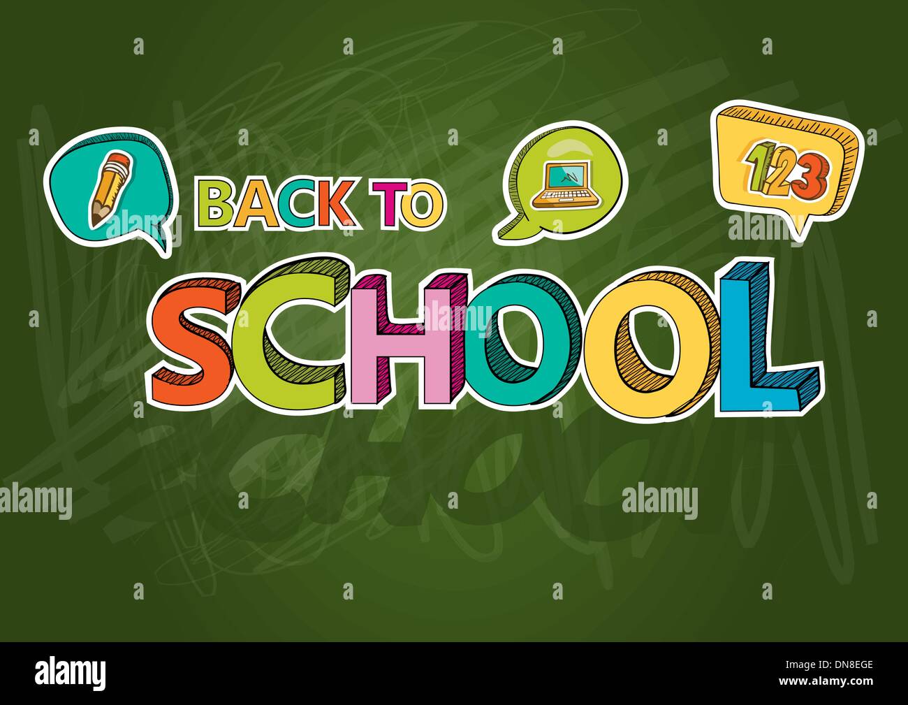 Background back school composition Stock Vector Images - Alamy