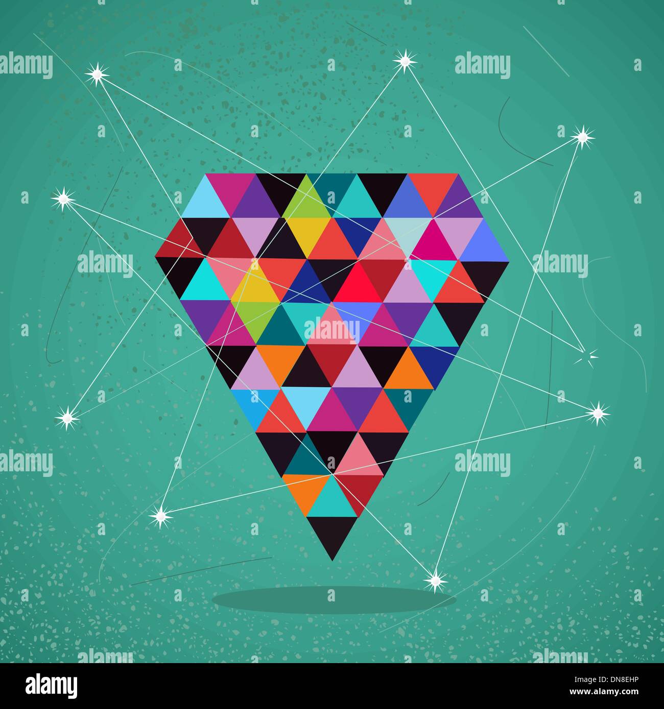 Retro hipsters trendy triangle diamond illustration Stock Vector Image ...