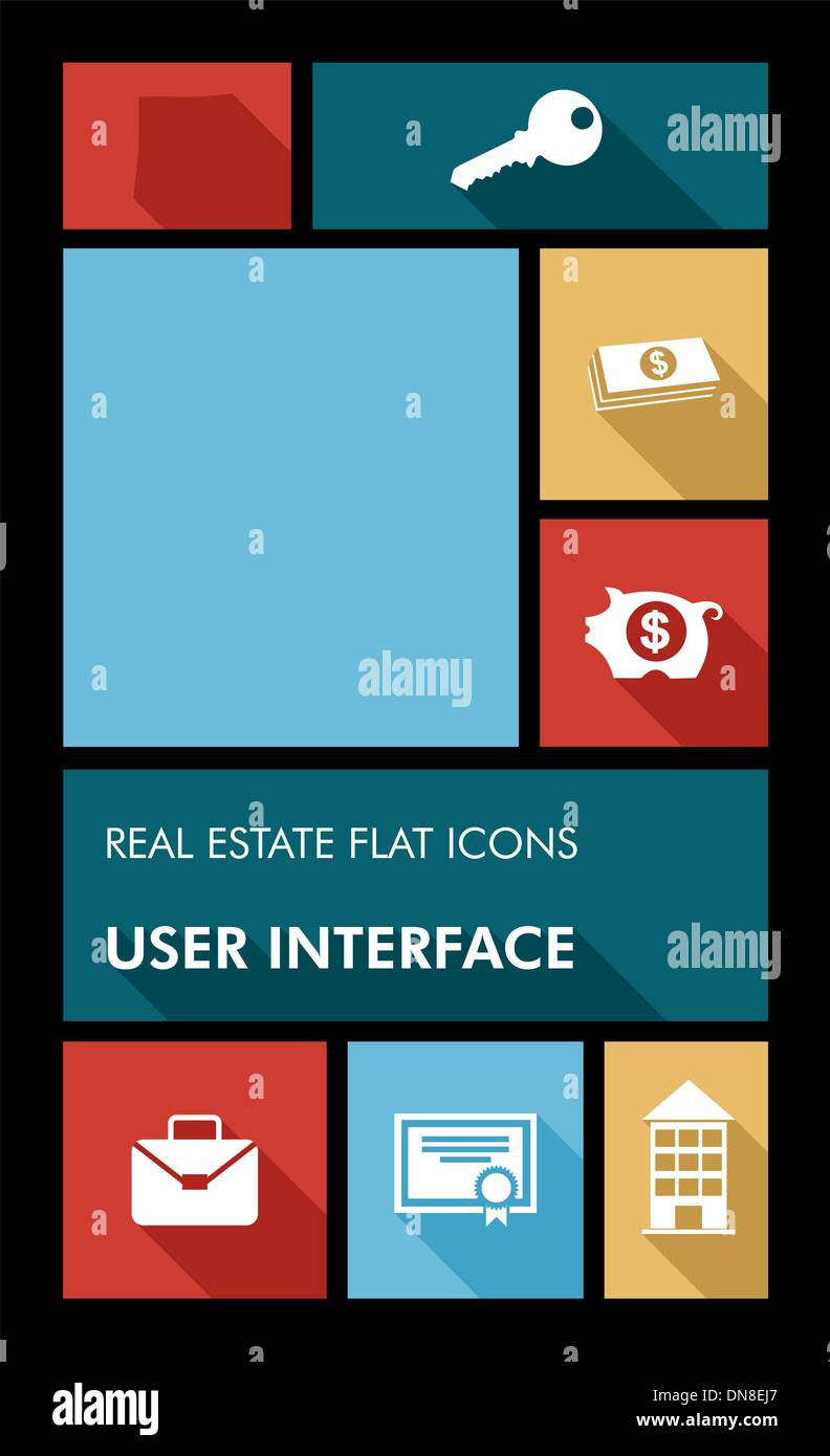 Colorful real estate UI apps user interface flat icons Stock Vector ... Colorful real estate UI apps user interface flat icons Stock Vector ...