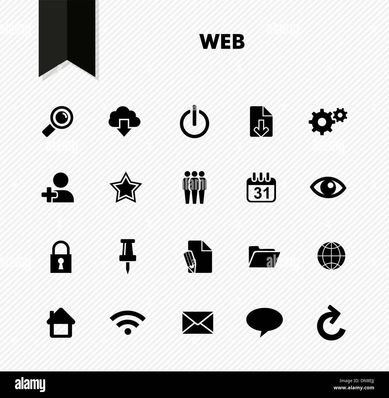 Black isolated web icon set Stock Vector Image & Art - Alamy