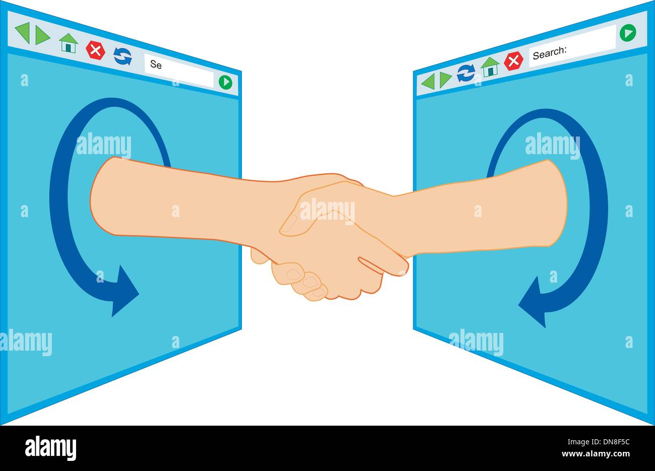 Internet Handshake Over Window Stock Vector Image & Art - Alamy