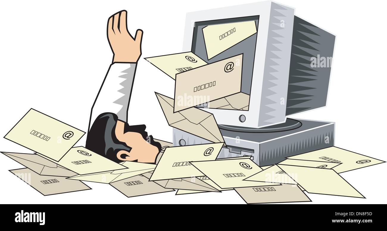 man drowning from spam mail Stock Vector Image & Art - Alamy