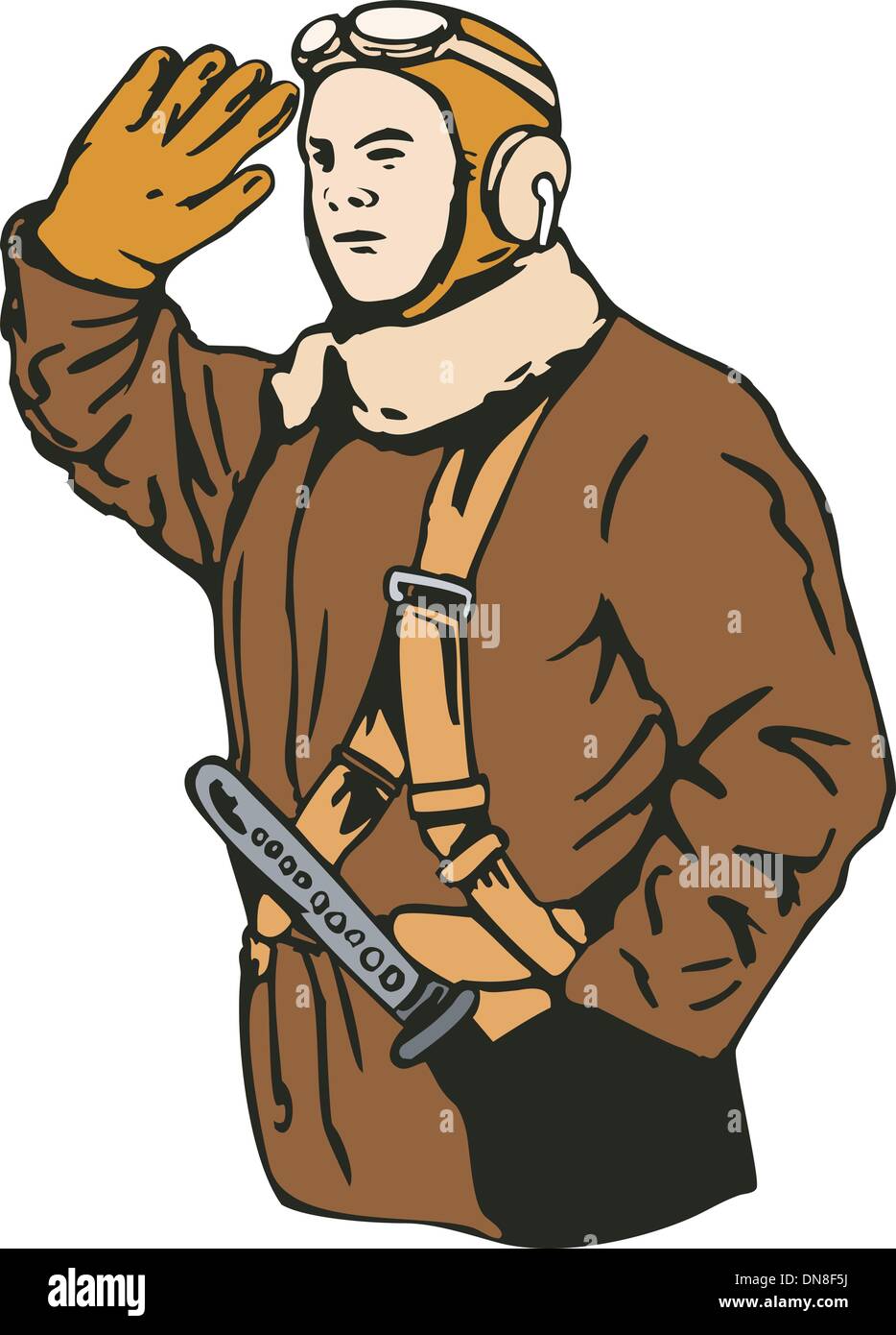 Kamikaze Pilot Saluting Stock Vector Image & Art - Alamy