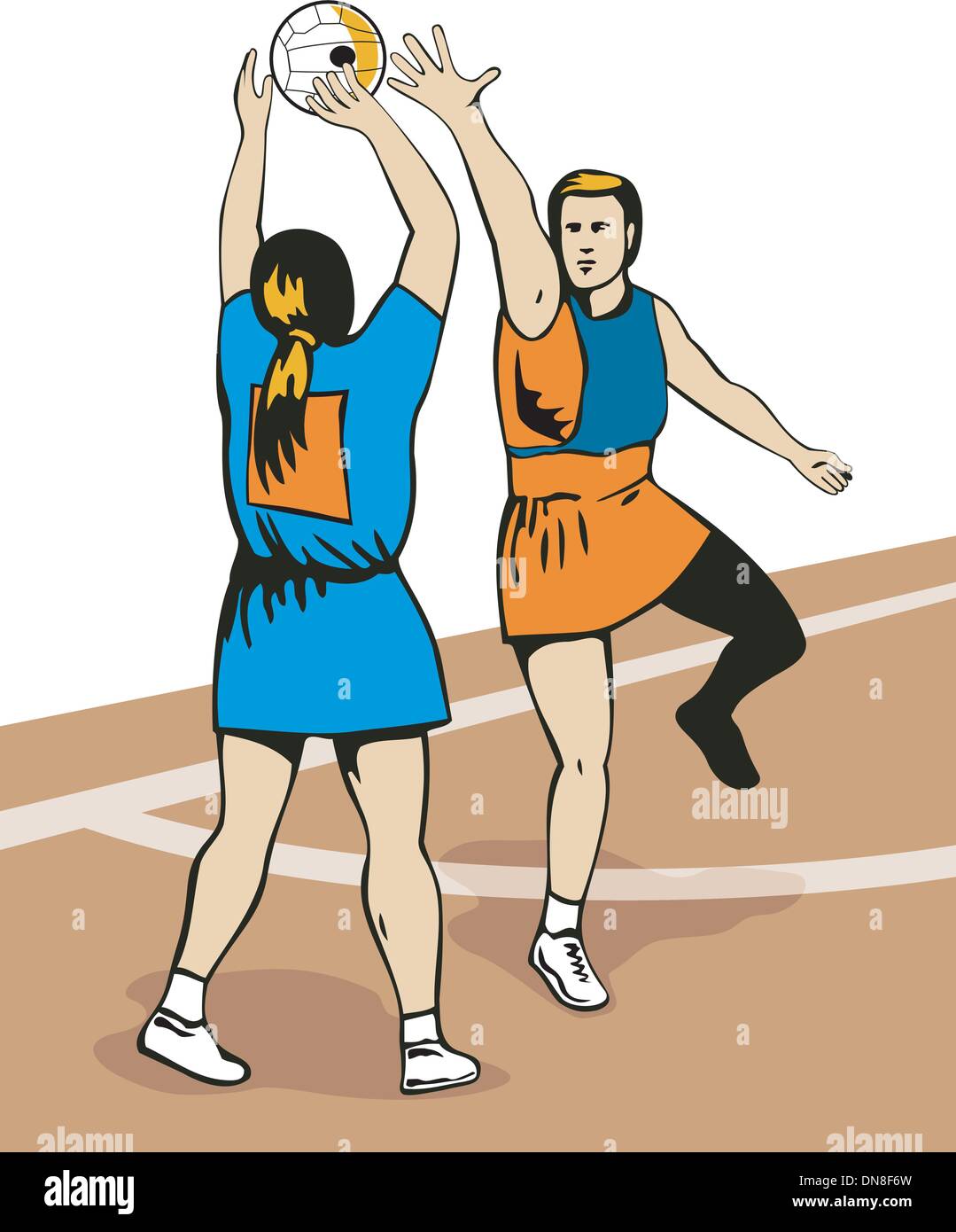Netball Player Shooting Stock Vector Image & Art - Alamy