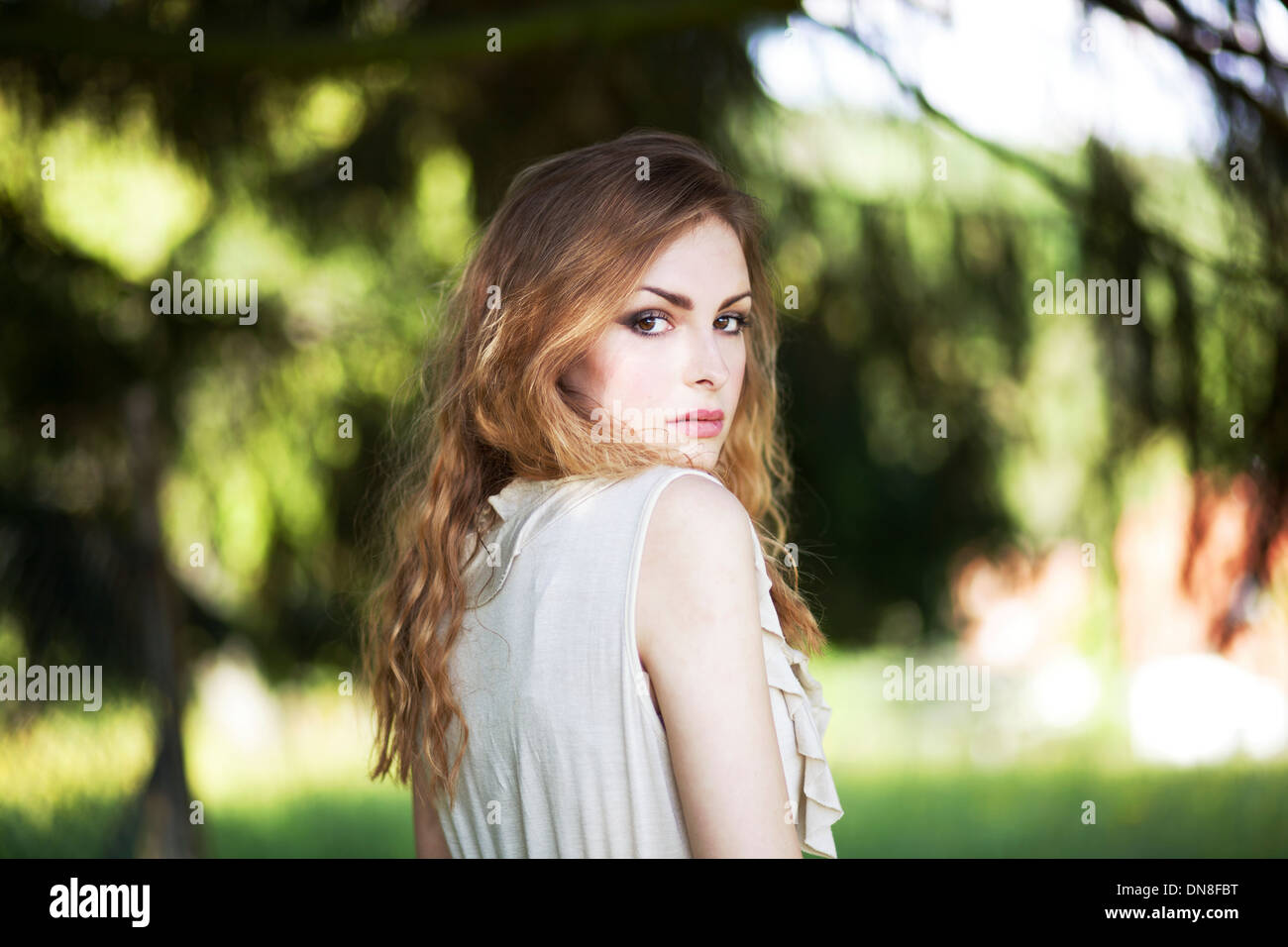 Contemplative caucasian young woman hi-res stock photography and images ...