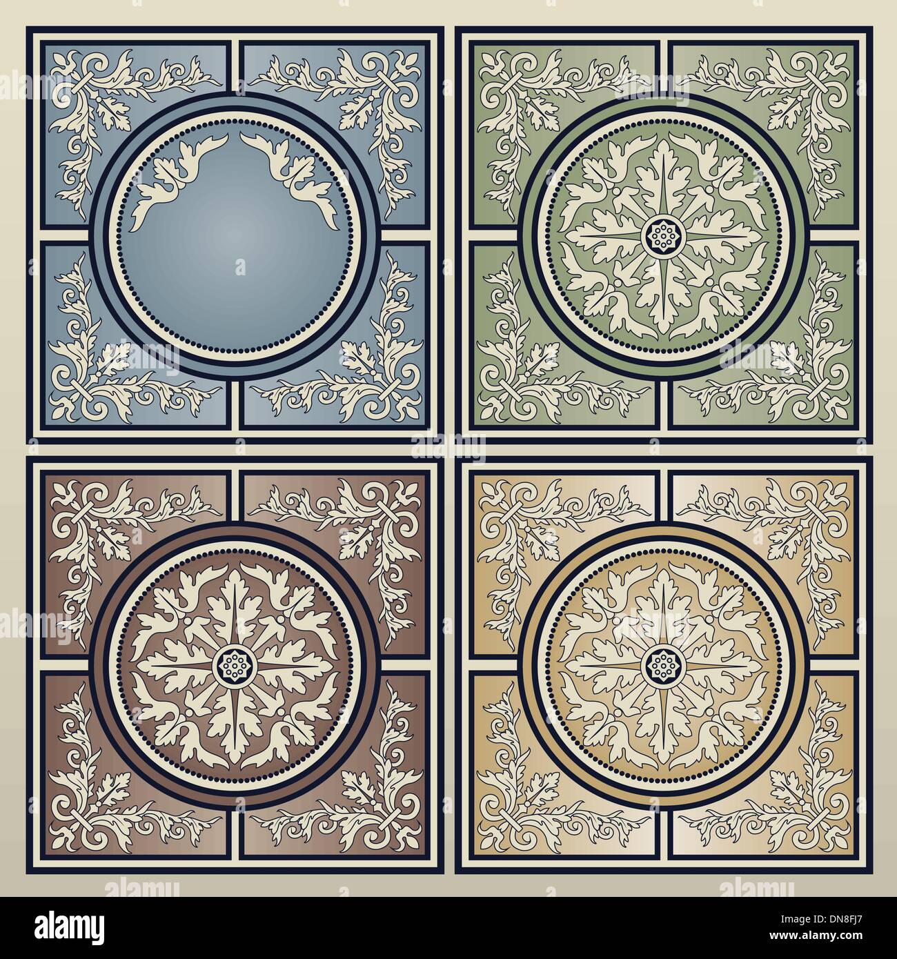 Vintage tiles Stock Vector Images - Alamy
