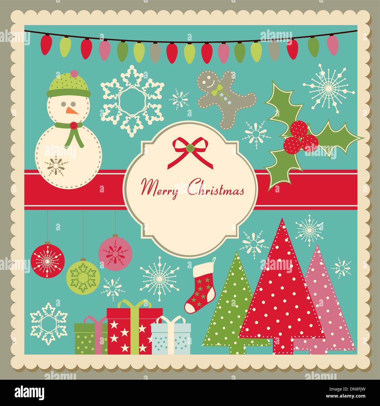 Christmas card pink toy Stock Vector Images - Alamy