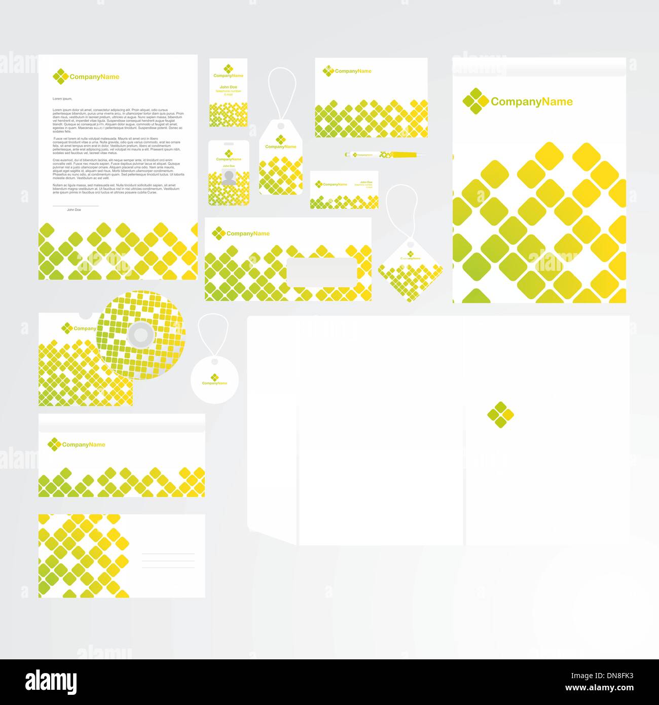 Vector stationery set with abstract pattern Stock Vector Image & Art ...