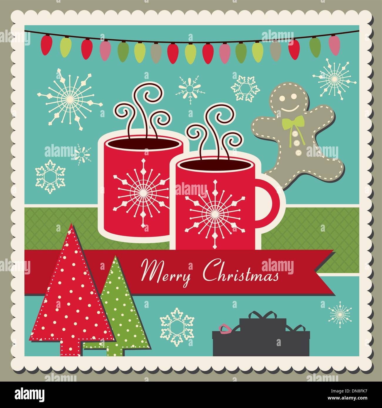 Green christmas cup hot Stock Vector Images - Alamy