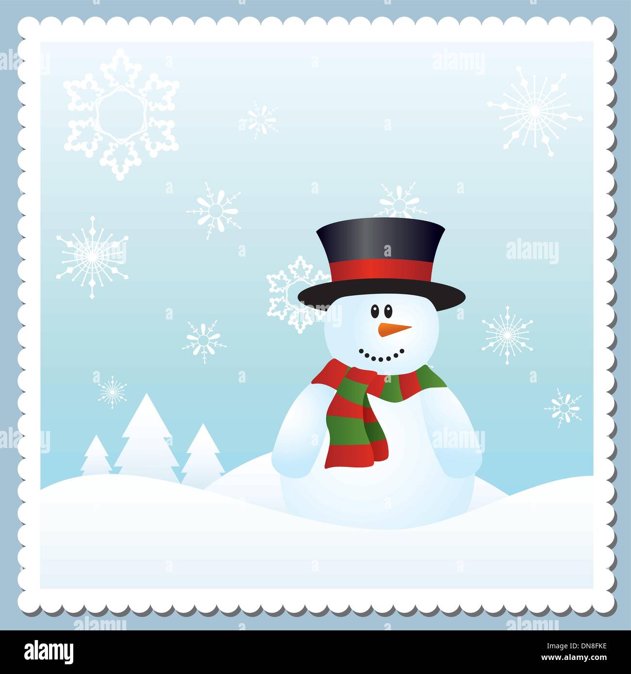 Illustration green snowman border Stock Vector Images - Alamy