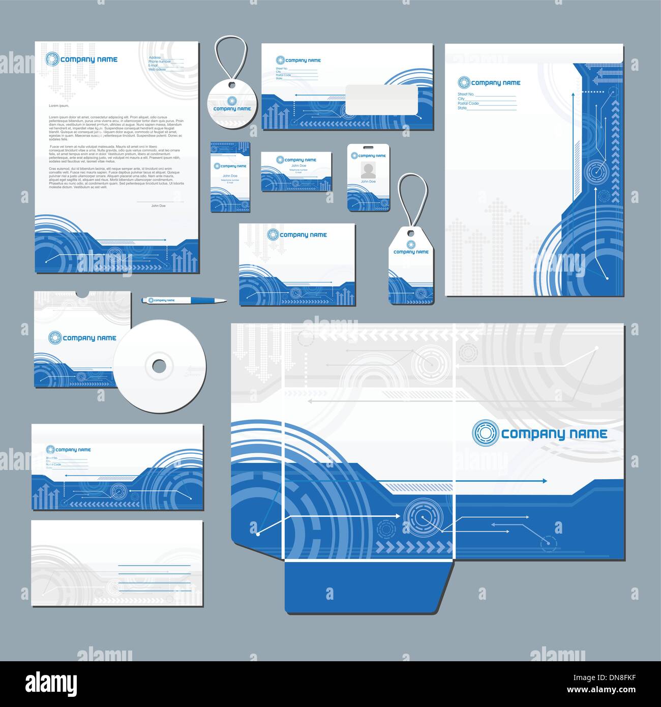 Technology stationery set Stock Vector Image & Art - Alamy