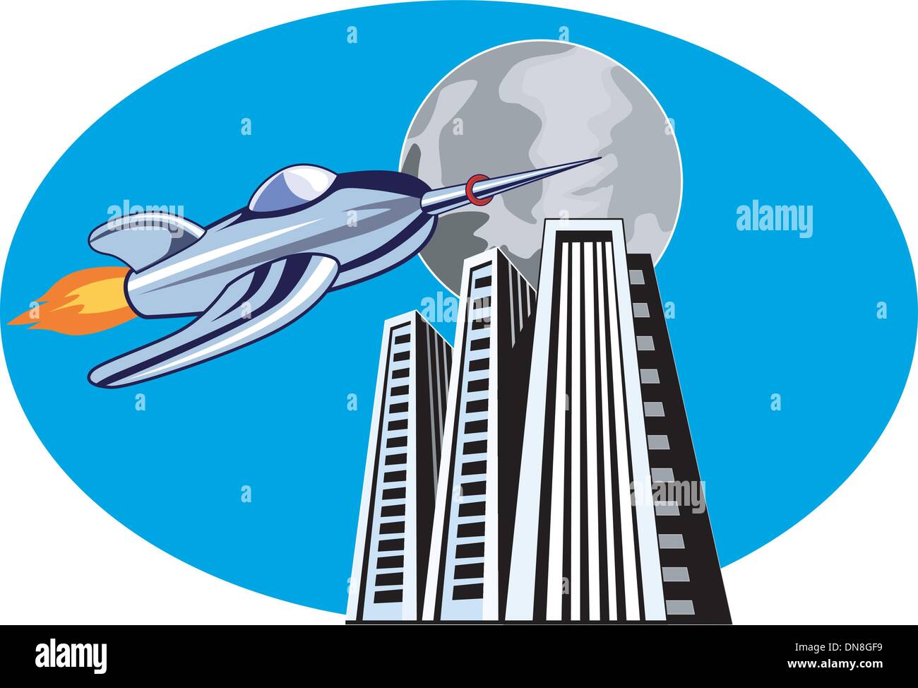 Rocket Ship Flying Stock Vector Image & Art - Alamy