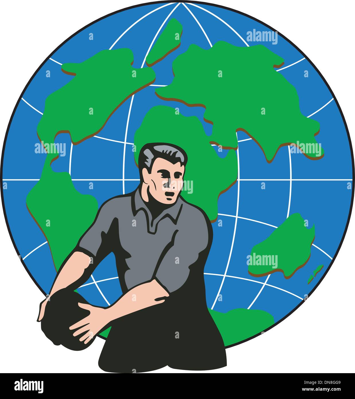 Rugby player scoring try Stock Vector Images - Alamy