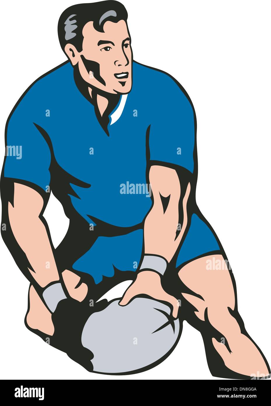 Rugby Winger Running Stock Vector Image & Art - Alamy