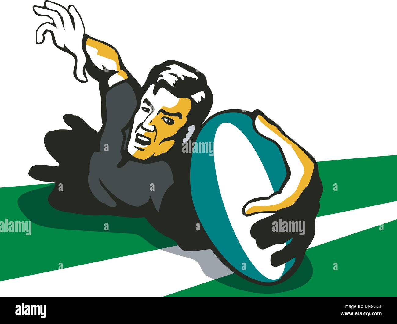 Rugby league try Stock Vector Images - Alamy