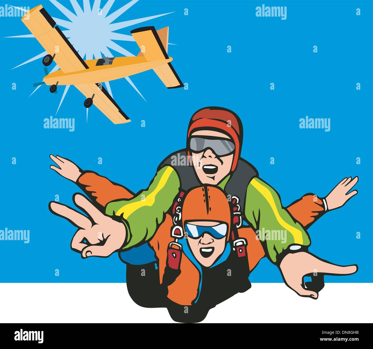 Skydiving Animated Clipart Excited