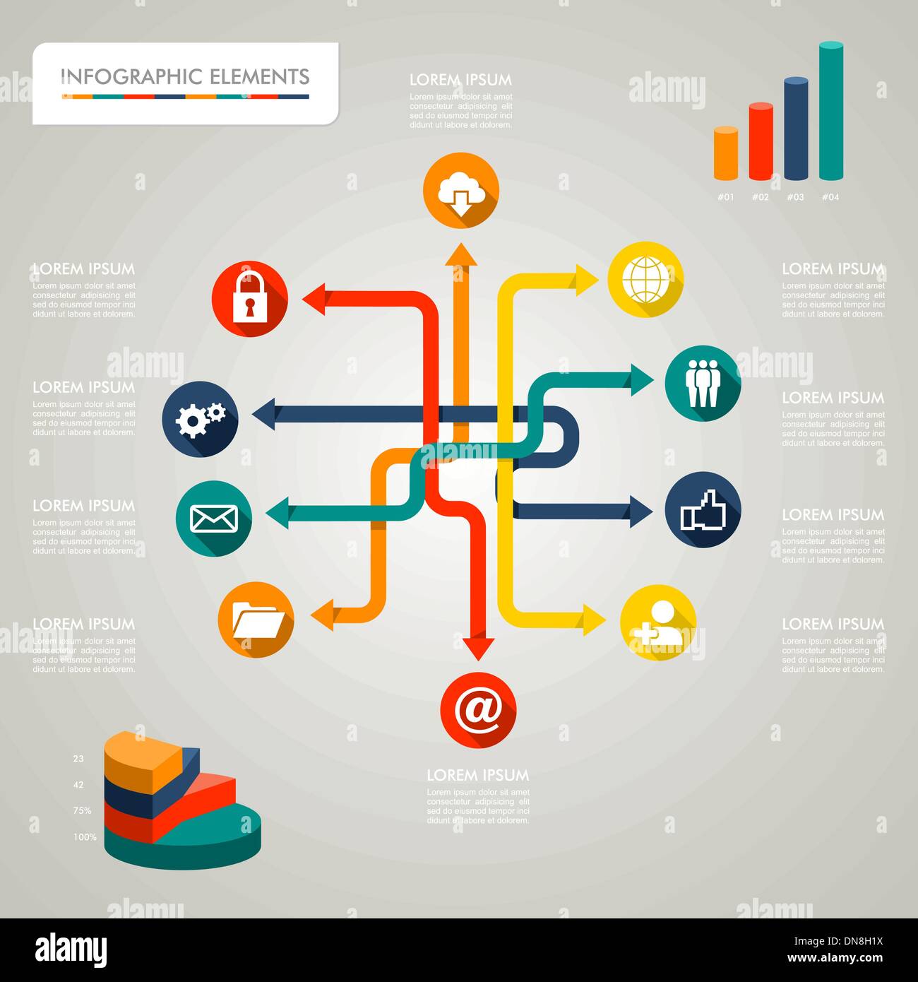 Infographic diagram icons network illustration Stock Vector Image & Art ...