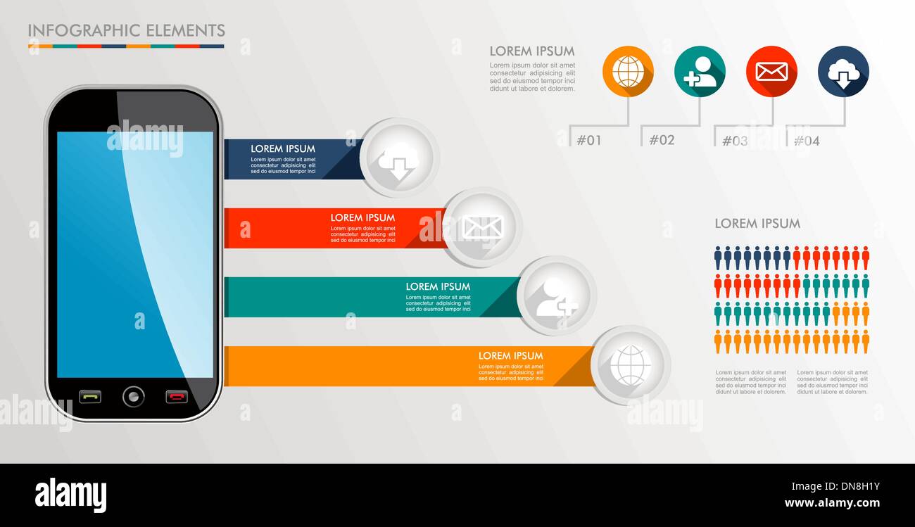 Infographic mobile diagram icons illustration Stock Vector Image & Art ...