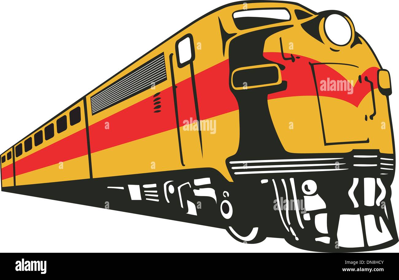 Diesel railway engine Stock Vector Images - Alamy