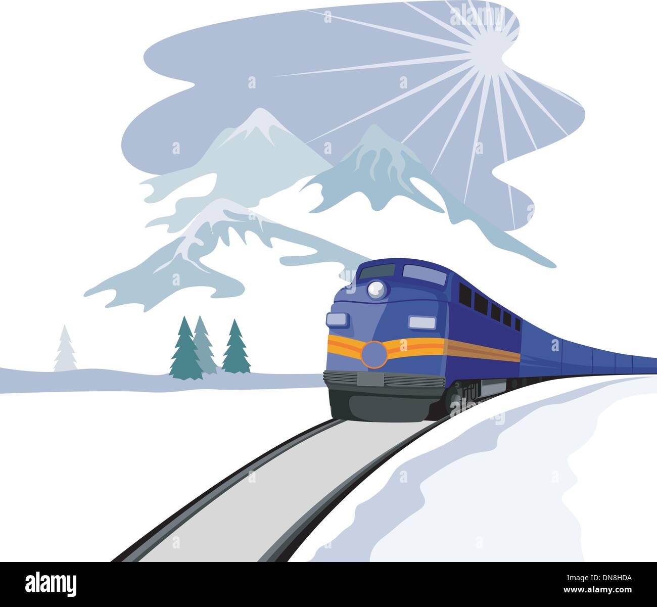 Train and landscape Stock Vector Image & Art - Alamy