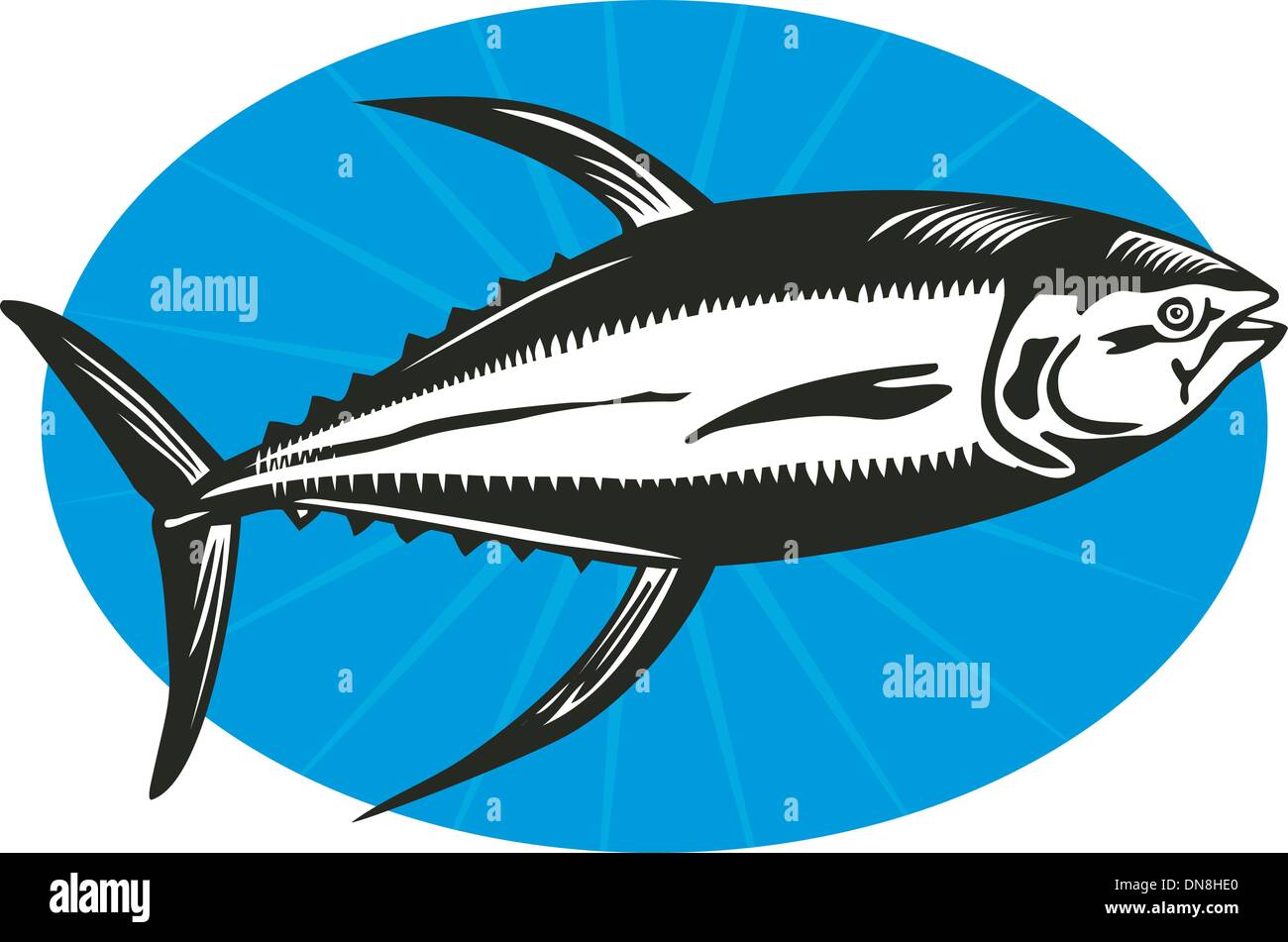 Yellow Fin Tuna Fish Retro Stock Vector Image & Art - Alamy