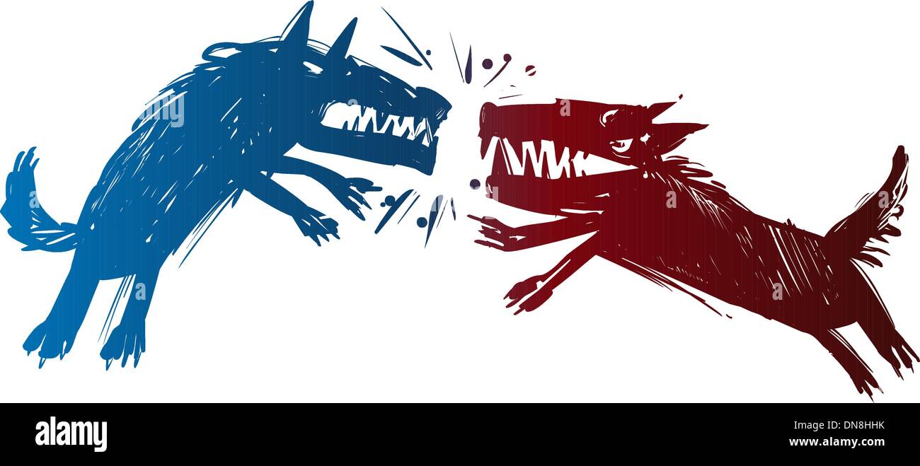 fighting wolves illustration Stock Vector Image & Art - Alamy