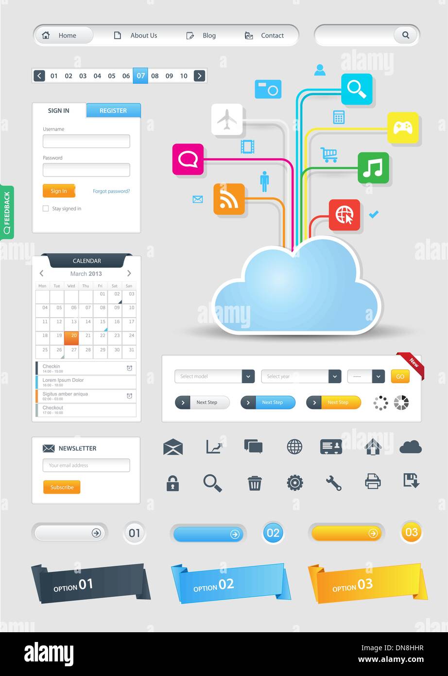 Website Design Pack Stock Vector Image & Art - Alamy