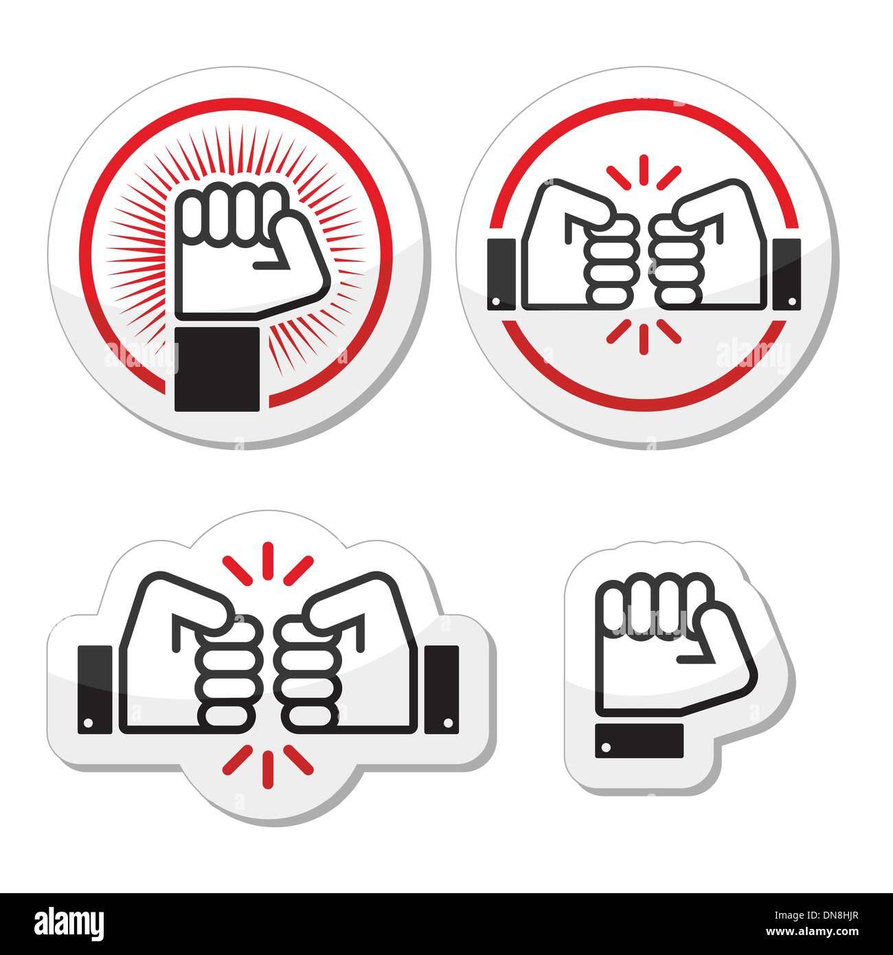 Fist, fist bump vector icons set Stock Vector Image & Art - Alamy