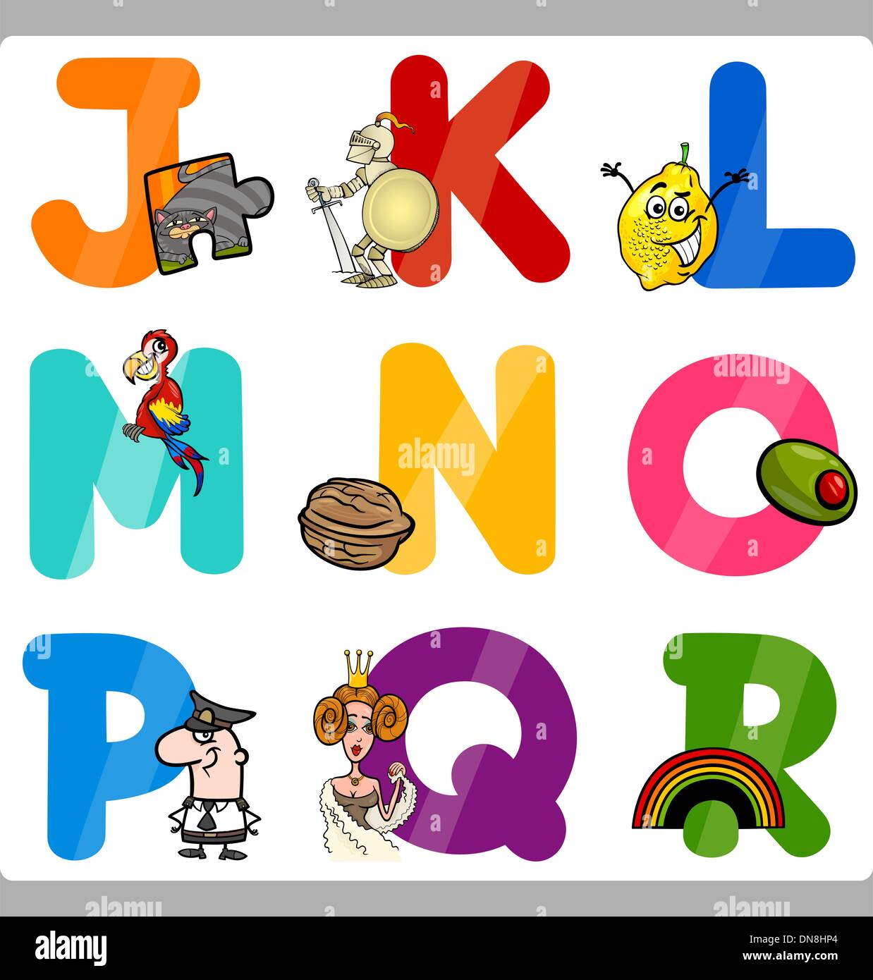 Education cartoon alphabet letters kids Stock Vector Images - Alamy