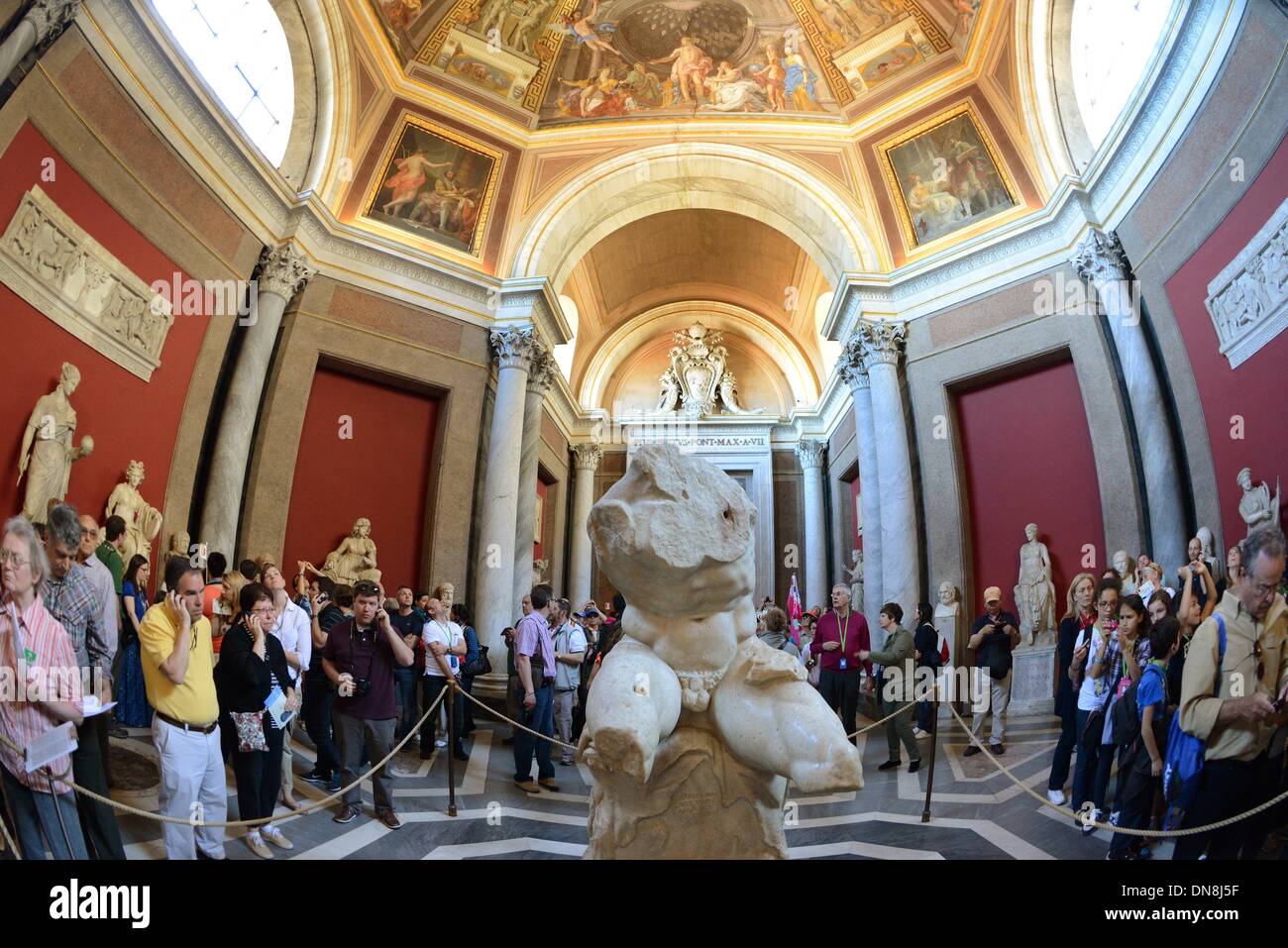 Rome, Italy. 13th May, 2013. The octagonal hall in Belvedere in the ...