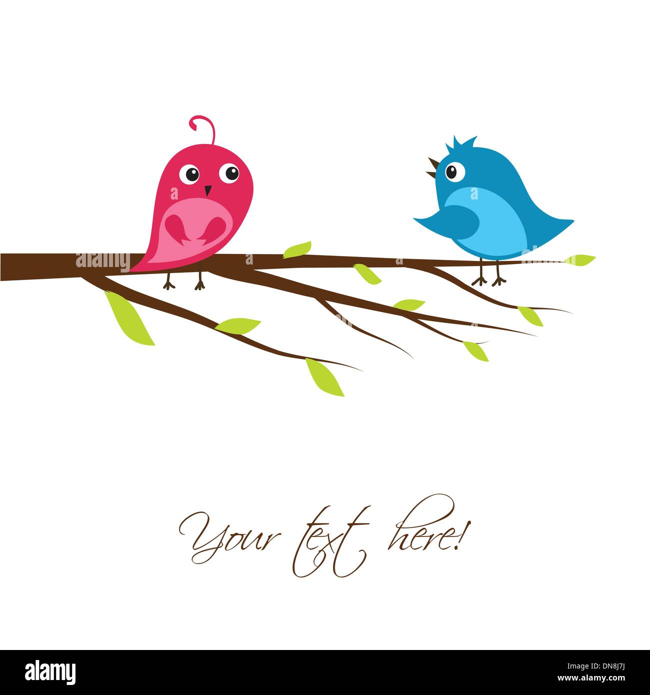 Cute birds on the tree branch Stock Vector Image & Art - Alamy