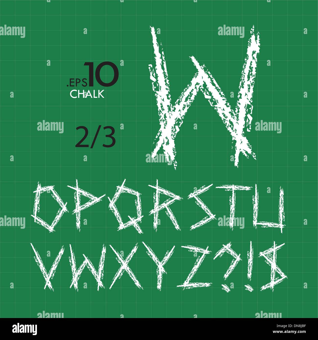 2-3 Set of Chalk Vector Alphabet O-Z Editable TYPE 2 Stock Vector Image ...