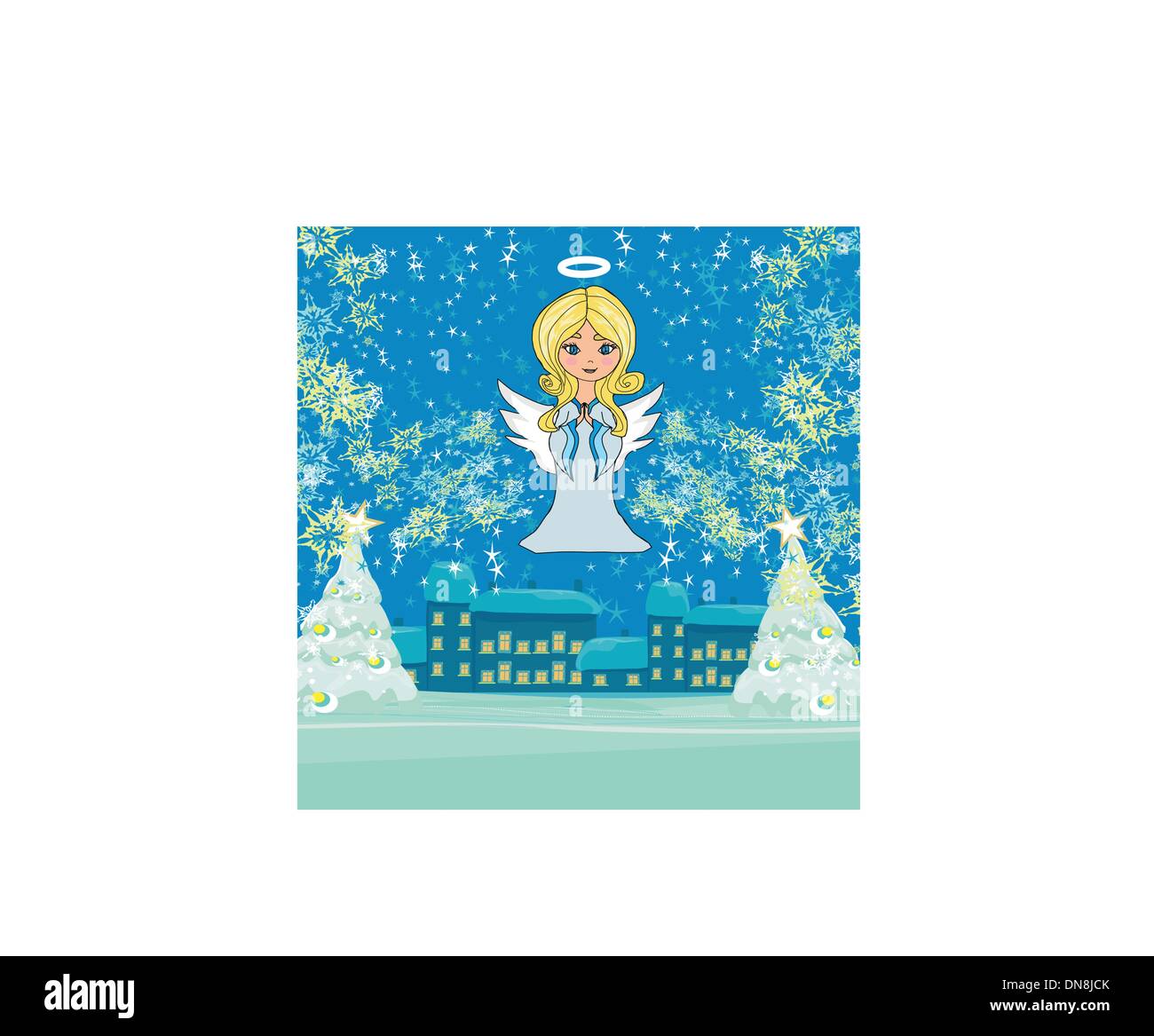 Christmas angel cartoon Stock Vector Images - Alamy