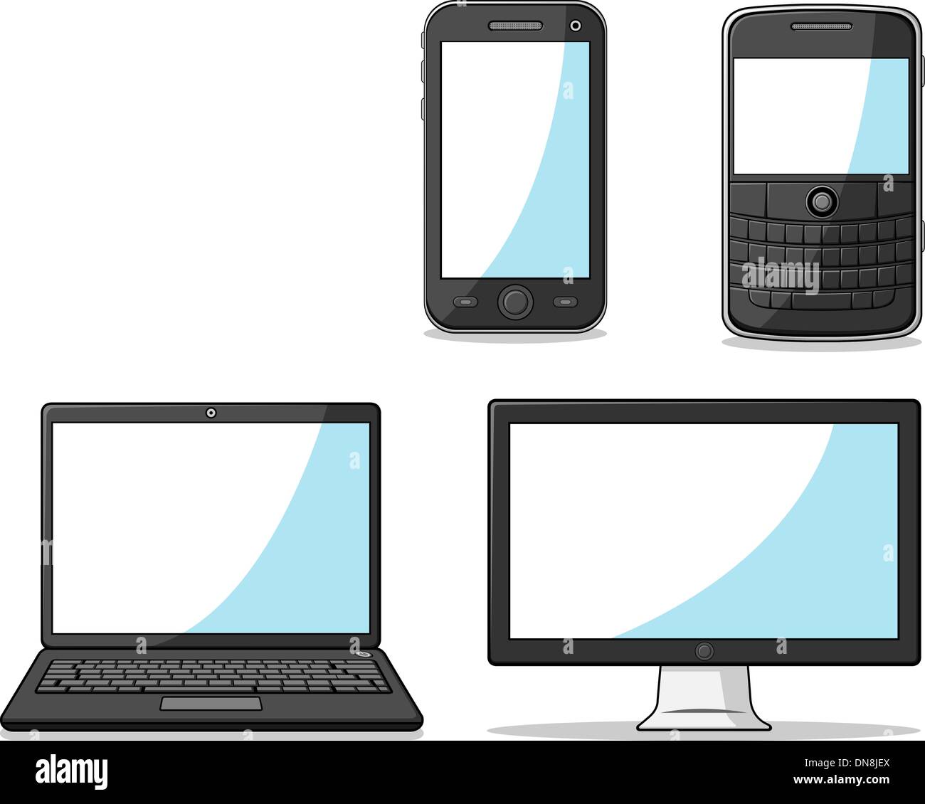 Laptop cellphone business communication Stock Vector Images - Alamy