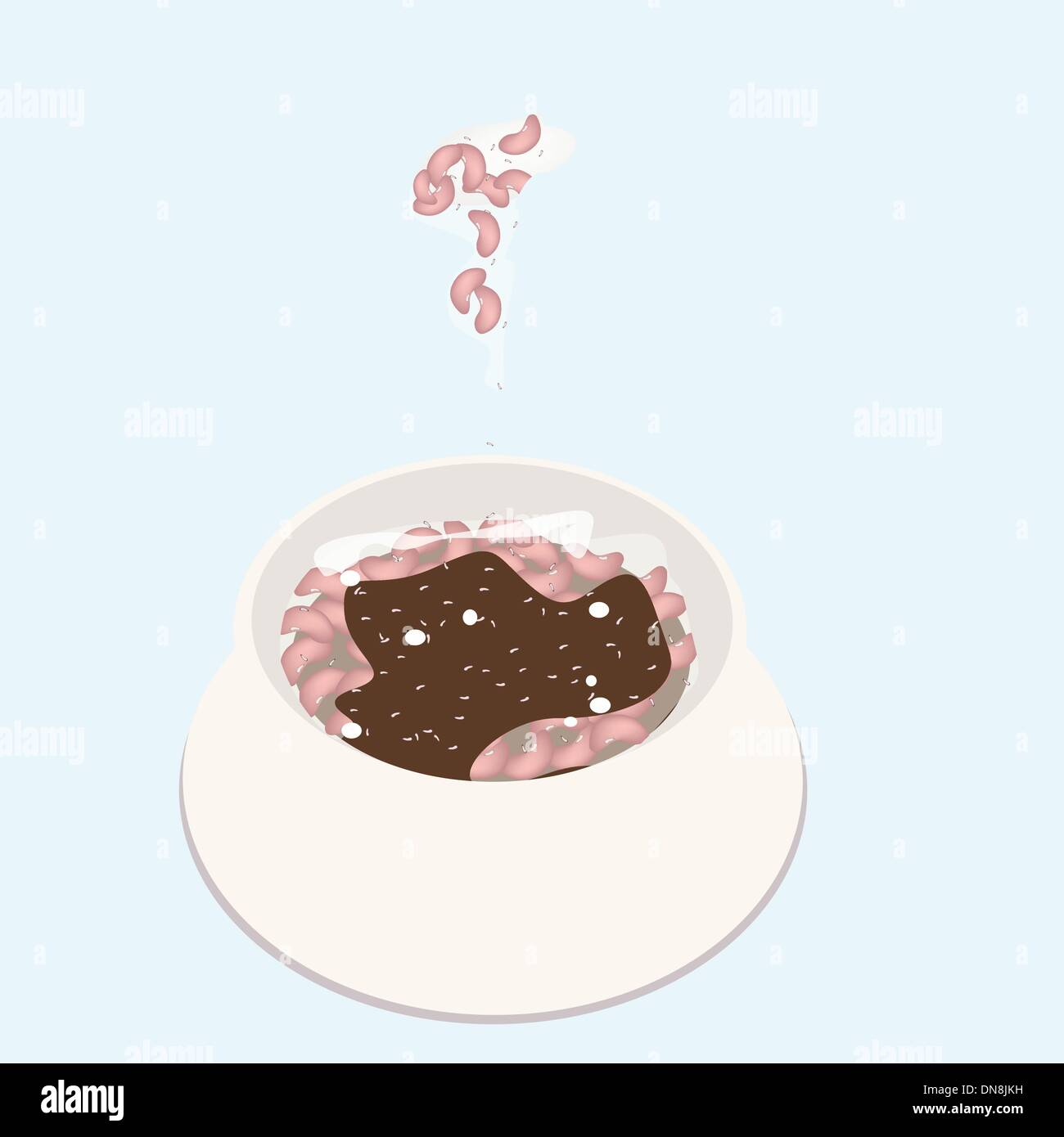 Kidney Bean Sweet Dessert with Coconut Milk Stock Vector Image & Art ...