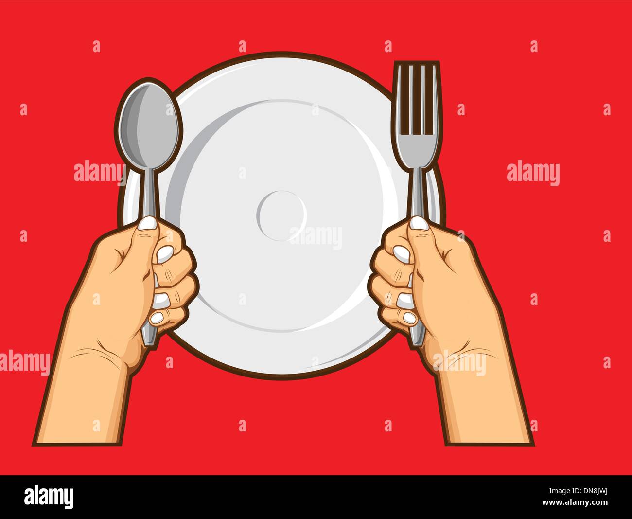 Breakfast plate hand Stock Vector Images - Alamy