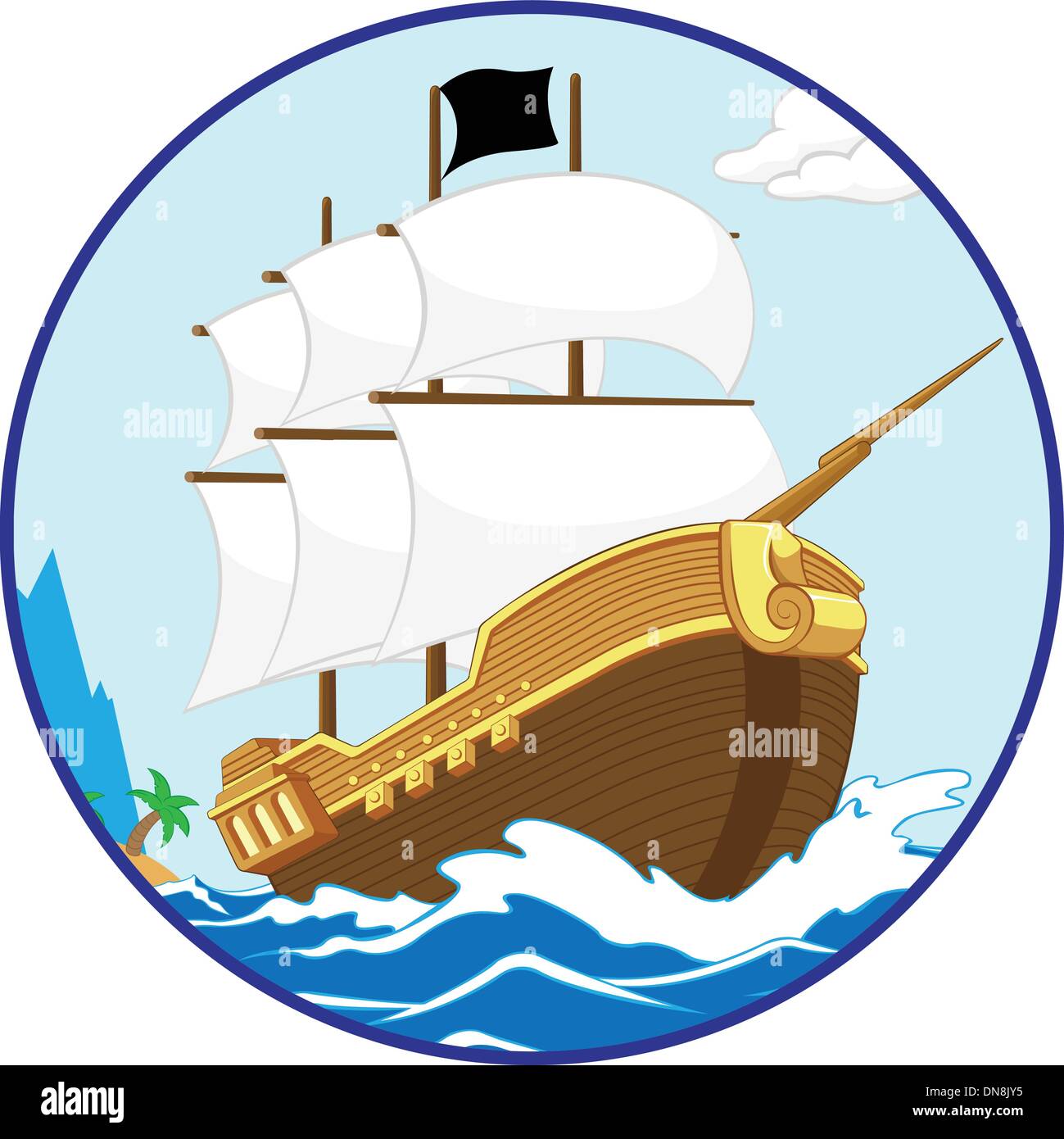 Cannon on pirate island Stock Vector Images - Alamy