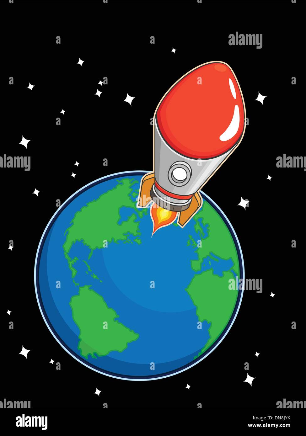 World rocket spaceship adventure Stock Vector Images - Alamy