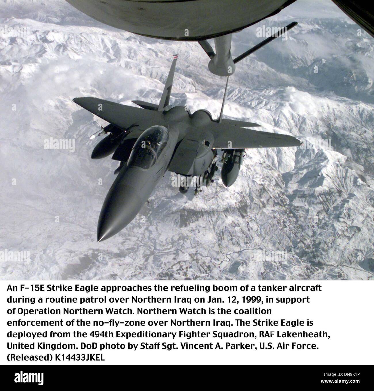 Jan. 1, 1999 - K14433JKEL.990112-F-6082P-037..An F-15E Strike Eagle ...