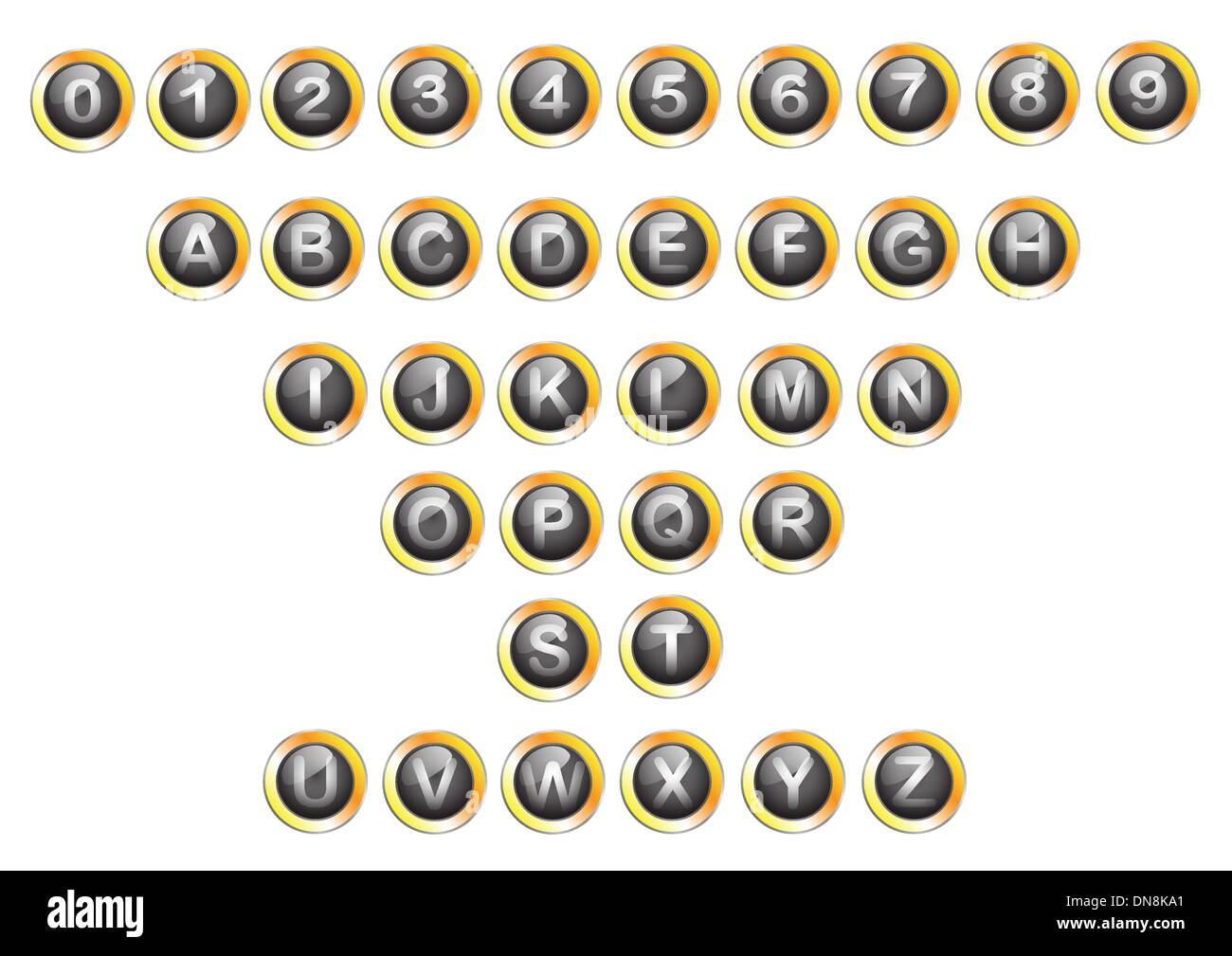 set of icons with numbers and letters Stock Vector Image & Art - Alamy