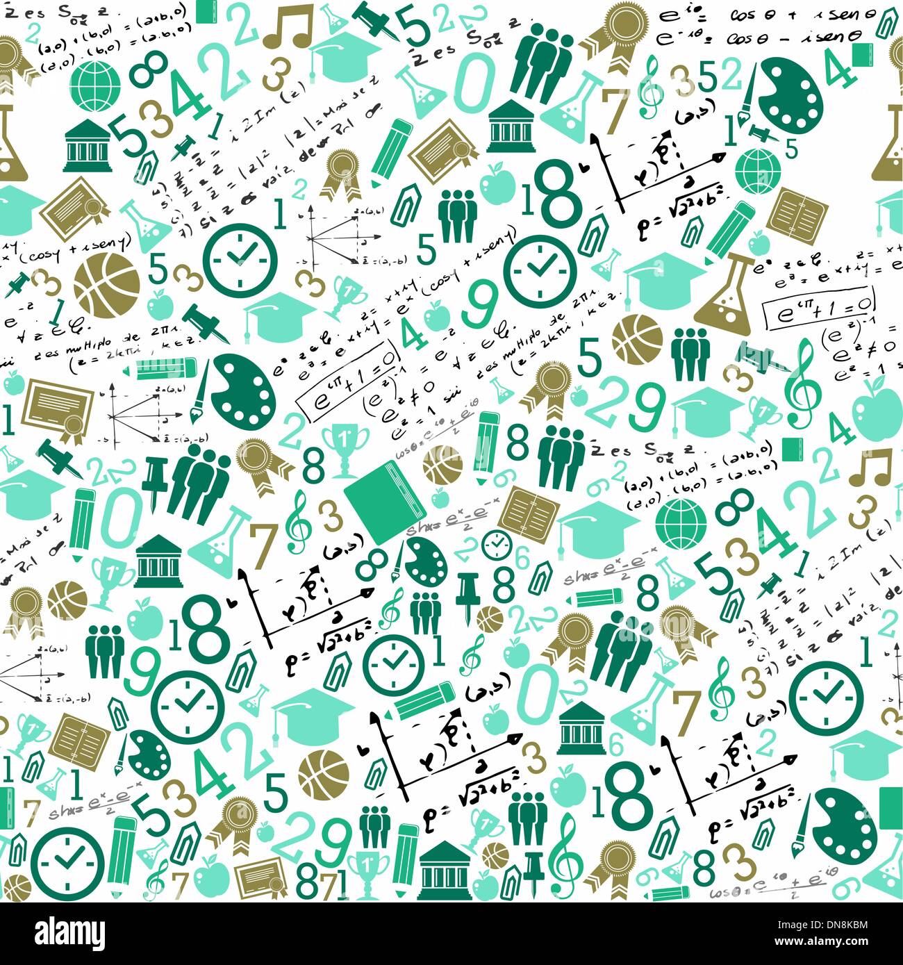 Education icons back to school seamless pattern Stock Vector Image ...