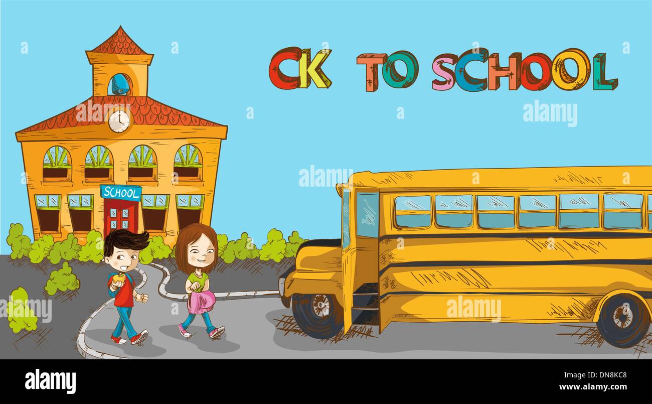 Bus school cartoon hi-res stock photography and images - Alamy