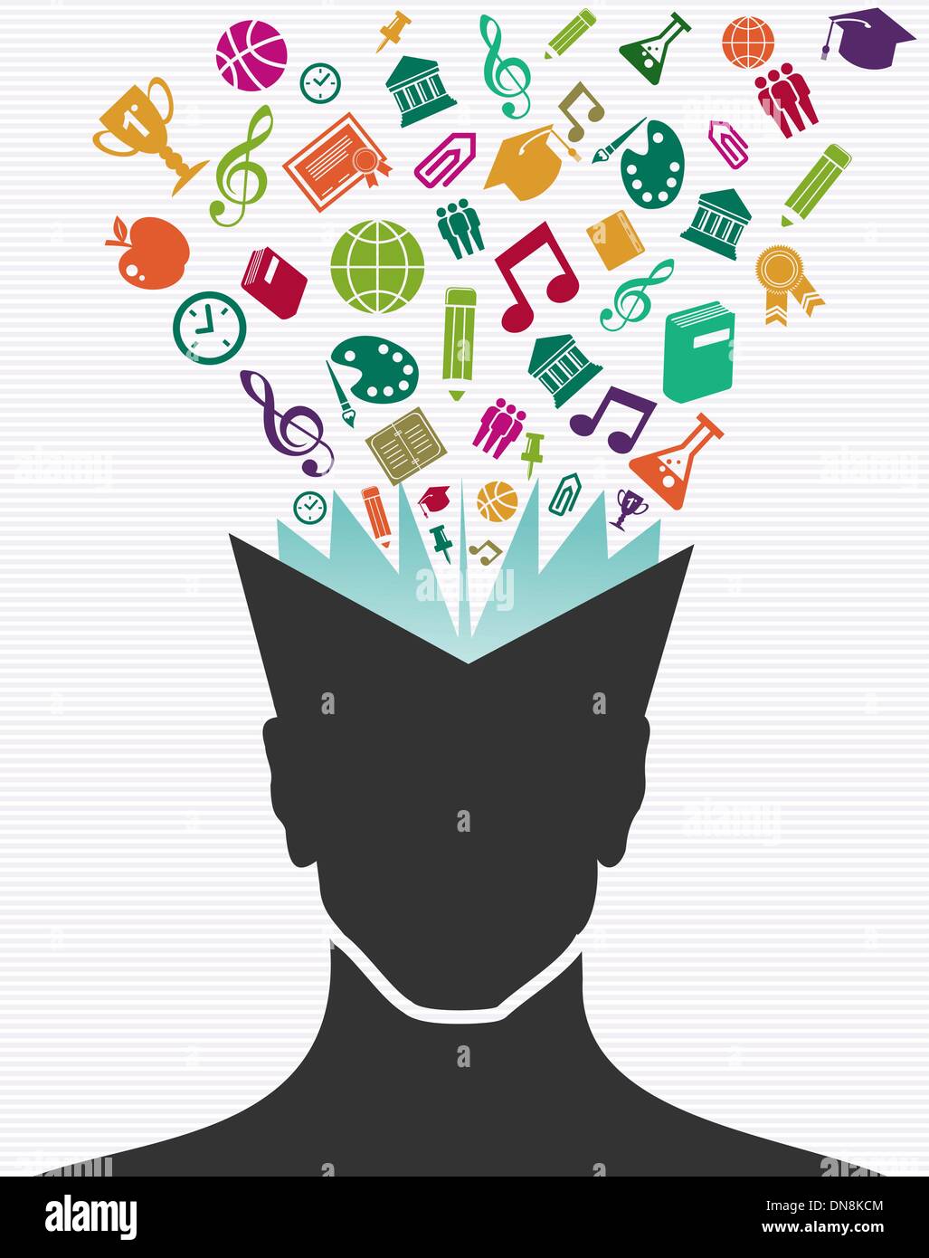 Education colorful icons human head book Stock Vector Image & Art - Alamy