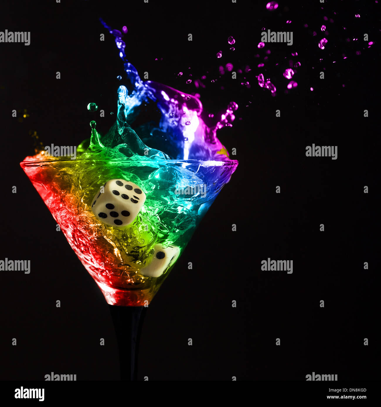 Dice drink martini glass cocktail hi-res stock photography and images ...