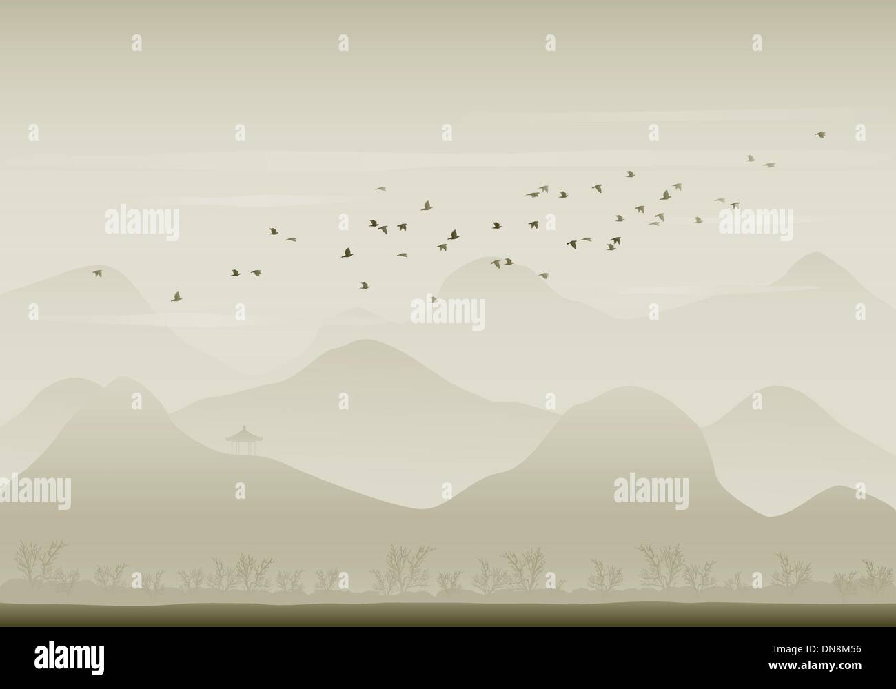 Bird in migration Stock Vector Images - Alamy