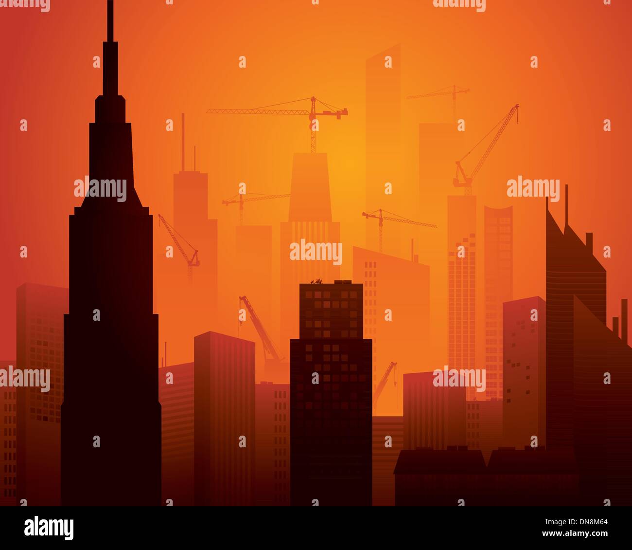 High rise construction sunset Stock Vector Images - Alamy